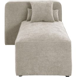 Ottomane Home Affaire, B:100cm H:76,5cm T:153cm, grau, 100% Polyester, Sofas, "Sundstrup", Modulserie, individuelle Zusammenstellung