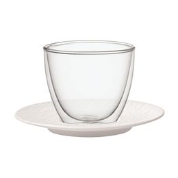 Villeroy & Boch VILLEROY & BOCH Latte-Macchiato-Glas "Café au Lait-Set Manufacture Rock 250 ml weiß", weiß, Trinkgefäße