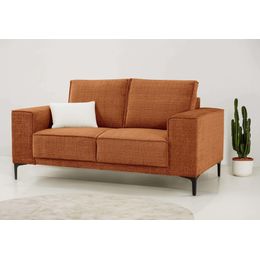 2-Sitzer OTTO HOME, B:164cm H:85cm T:83cmbrick, 100% Polyester, Sofas, "Kompaktsofa Oland, Struktur, Flachgewebe, Luxus-Microfaser, Boucle", 164 cm,