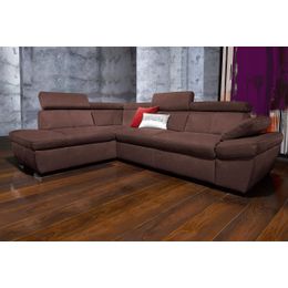 Ecksofa, B:268cm H:77cm T:204cm, braun, exxpo - SOFA FASHION, NaturLeder;Primabelle-Microfaser (100% Polyester);Luxus-Kunstleder, Wohnzimmer, Sofas,