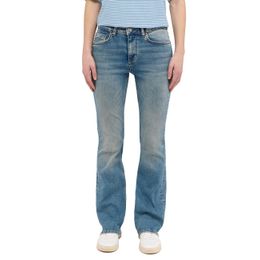 Mustang Damen Bootcut-Jeans "Damen Style Shelby Slim Boot", blau, Gr. 24, unifarben, Denim/Jeans, 85% Baumwolle, 13% Polyester, 2% Elasthan, Jeans
