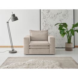 Sessel Home Affaire, B:110cm H:83cm T:91cm, beige, Sessel, "PIAGGE", Hochwertiger Cord- passend zur Serie PIAGGE