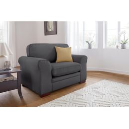 Sessel Home Affaire, B:128cm H:93cm T:95cm, grau, 100% Polyester, Wohnzimmer, Sessel, "Broughton", weiche Polsterung, passend zur Serie "Broughton",