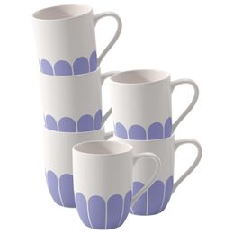 Villeroy & Boch VILLEROY & BOCH Becher "Henkelbecher Fleur Couleur 290 ml 6er Set", 6 tlg., blau, Trinkgef&auml;&szlig;e