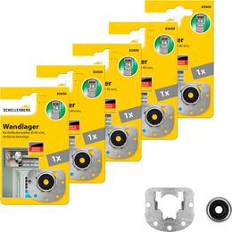 Schellenberg Wandlager "Mini f&uuml;r Achtkantwellen mit 40 mm Durchmesser", 5 Stk., silber, W&auml;lzlager, inkl. Kugellager zur Verbindung zwischen Wand und