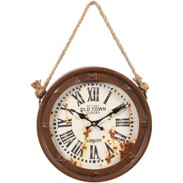 Wanduhr AMBIENTE HAUS, B:5cm H:27,7cm, braun, Wohnzimmer, Wanduhren, "Old Town Schiffs Wanduhr 27,7cm"