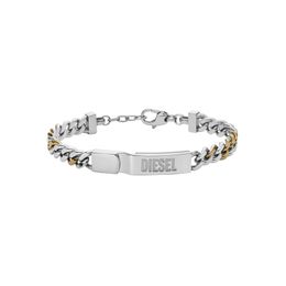 Diesel Damen Armband "Schmuck Edelstahl Armschmuck Panzerkette TWO-TONE", 22,5cm, Edelstahl, gold, Edelstahl, Armb&auml;nder