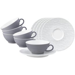 Seltmann Weiden Tasse "Teetassen mit Untertassen Life Fashion 140 ml 6er Set", 12 tlg.elegant grau, Trinkgef&auml;&szlig;e