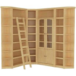 Bibliothek Home Affaire, B:204cm H:220cm T:29cm, beige, Massivholz, Regale, "Soeren", Aus Massiver Kiefer