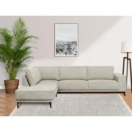 Ecksofa OTTO HOME, B:289cm H:85cm T:210cm, beige, 90%Polyester, 10% Nylon, Wohnzimmer, Sofas, "Casina", mit abgerundeter Ottomane, in einem weichen