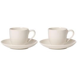Villeroy & Boch VILLEROY & BOCH Tasse "Espressotassen mit Untertassen For Me 70 ml 2er Set wei&szlig;", 2 tlg., wei&szlig;, Trinkgef&auml;&szlig;e