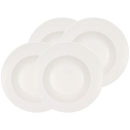 Villeroy & Boch VILLEROY & BOCH Pastateller "Pastateller Flow ø 30 cm 4er Set weiß", weiß, Speiseteller