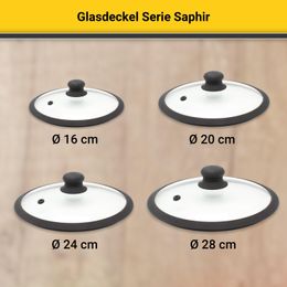 Kr&uuml;ger KR&Uuml;GER Deckel "Glasdeckel Saphir mit Soft-Touch-Knopf", &Oslash; 28cmtransparent, Deckel, hitzebest&auml;ndig bis 160C und sp&uuml;lmaschinengeeignet