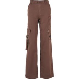 Karl Kani Damen Cargohose "Karl Kani Damen KW233-019-1 KK Retro Washed Cargo Pants"braun, Gr. XXS, unifarben, 100% Baumwolle, Hosen