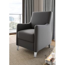 Sit & More Sessel SIT & MORE, B:70cm H:93cm T:75cm, grau, 100% Polyester, Sessel, "Palmera, B: 70 cm", mit Federkern