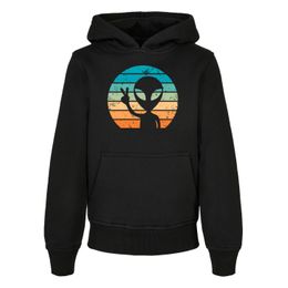 F4NT4STIC Kinder Kapuzenpullover "Alien Peace Sign Sunset", schwarz, Gr. 122, Obermaterial: 65% Baumwolle, 35% Polyester, Pullover, Premium Qualit&auml;t