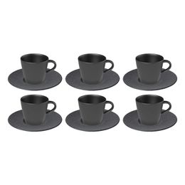 Villeroy & Boch VILLEROY & BOCH Tasse "Kaffee Set Manufacture Rock 150 ml 6er Set schwarz", schwarz, Trinkgef&auml;&szlig;e