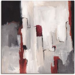 Leinwandbild Artland, B:70cm H:70cm T:1,8cm, grau, Leinwand, Wohnzimmer, Bilder, "Rot an Grau II", als Leinwandbild, Poster in verschied. Gr&ouml;&szlig;en