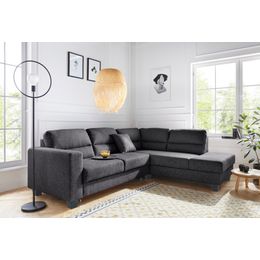 Ecksofa Trendmanufaktur, B:245cm H:85cm T:203cm, schwarz, Wohnzimmer, Sofas, "Chamber, zeitlos&modern, hoher Sitzkomfort, Breite 245cm, L-Form",