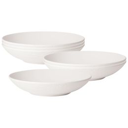 Villeroy & Boch VILLEROY & BOCH Schale "Schalen flach Manufacture Rock Blanc &oslash; 23,5 cm 6er Set wei&szlig;", wei&szlig;, Sch&uuml;sseln
