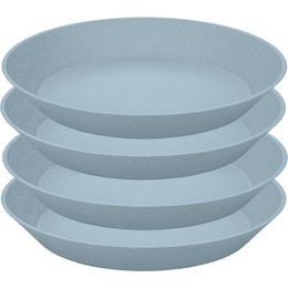 Koziol Teller "CONNECT PLATE", 24cm, blau, Speiseteller, Made in Germany. Biozirkulärer Kunststoff, Ø 24 cm, tief