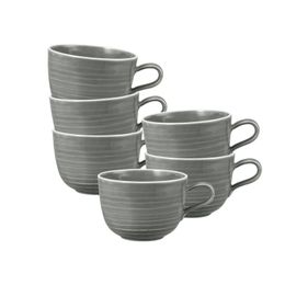Seltmann Weiden Tasse "Milchkaffeetassen Terra 400 ml 6er Set", 6 tlg., grau, Trinkgef&auml;&szlig;e