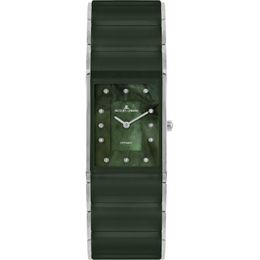 Jacques Lemans Damen Keramikuhr "Dublin", silber, Armbanduhren, Quarzuhr, Armbanduhr, Damenuhr, Perlmutt-Zifferblatt,Glaskristalle
