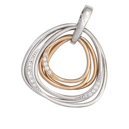 Jobo Damen Kettenanh&auml;nger "Anh&auml;nger 26 mm", SI = kleine Einschl&uuml;sse, Diamanten Ros&eacute;gold 585 Wei&szlig;gold 585ros&eacute;gold 585, Diamanten, Ros&eacute;gold 585,