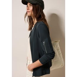 Cecil Damen Blouson, gr&uuml;n, Gr. XL, unifarben, Sweatware, Obermaterial: 67% Viskose, 28% Nylon, 5% Elasthan, Jacken, mit Zipper Detail