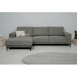Ecksofa OTTO HOME, B:280cm H:85cm T:152cm, grün, 90% PES, 10% NY, Wohnzimmer, Sofas, "Xander, L-Form", Breite 280 cm, Soft-Touch Chenille, schwarze