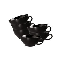 Seltmann Weiden Tasse "Teetassen Liberty Velvet Black 140 ml 6er Set schwarz", 6 tlg., schwarz, Trinkgef&auml;&szlig;e