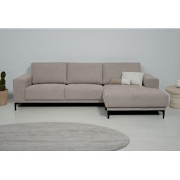 Ecksofa OTTO HOME, B:280cm H:85cm T:152cm, beige, 90% PES, 10% NY, Wohnzimmer, Sofas, "Xander, L-Form", Breite 280 cm, Soft-Touch Chenille, schwarze