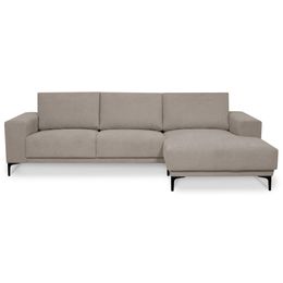Ecksofa OTTO HOME, B:280cm H:85cm T:152cm, beige, 90% PES, 10% NY, Wohnzimmer, Sofas, "Xander, L-Form", Breite 280 cm, Soft-Touch Chenille, schwarze