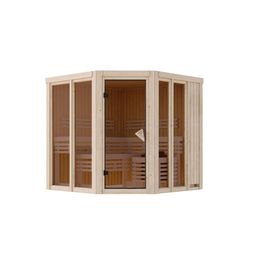 Karibu Sauna ""Airia" naturbelassen", Saunaofen, externe Steuerung, 400 kWnaturbelassen, Saunen, aus hochwertiger nordischer Fichte