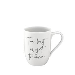 Villeroy & Boch VILLEROY & BOCH Becher "Becher mit Henkel 'The Best is yet to Come' Statement 290 ml wei&szlig;", wei&szlig;, Trinkgef&auml;&szlig;e