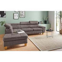 Ecksofa, B:266cm H:79cm T:232cm, braun, exxpo - SOFA FASHION, Luxus-Microfaser Vintageoptik (100% Polyester);Webvelours (92% Polyester, 8% Nylon),