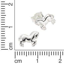 ZEEme Kinder Paar Ohrstecker "Silber 925 Motiv Pferde", one-size, Silber 925 (Sterlingsilber), wei&szlig;, Silber 925 (Sterlingsilber), Ohrringe