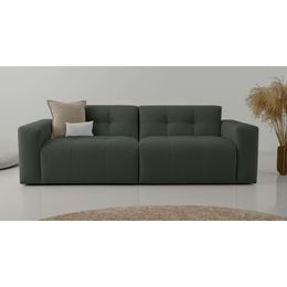 3-Sitzer OTTO HOME, B:220cm H:73cm T:93cm, grün, 100% polyester, Sofas, "Tapley", Breite 220 cm,Boucle, Struktur fein, mit Knopfsteppung, bodentief