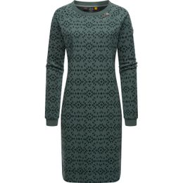 Ragwear Damen Sweatkleid "Dassa Aztec", gr&uuml;n, Basic, Gr. XS, 70% Baumwolle, 30% Polyester, Kleider, stylisches Langarmkleid f&uuml;r den Winter