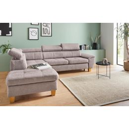 Ecksofa, B:266cm H:79cm T:232cm, grau, exxpo - SOFA FASHION, Luxus-Microfaser Vintageoptik (100% Polyester);Webvelours (92% Polyester, 8% Nylon),