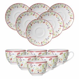 Ritzenhoff & Breker Tasse "Kaffeetassen mit Untertassen Shanti 220 ml 6er Set bunt", bunt, RITZENHOFF & BREKER, Trinkgefäße