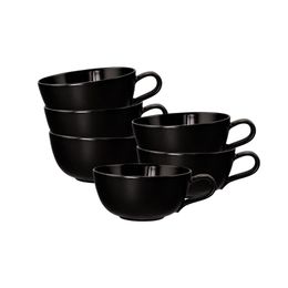 Seltmann Weiden Tasse "Teetassen Liberty Velvet Black 290 ml 6er Set schwarz", 6 tlg., schwarz, Trinkgefäße
