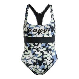 Roxy Damen Badeanzug "Roxy Active", blau, Gr. M, 75% Nylon, 25% Elasthan, Badeanzüge
