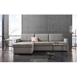 Schlafsofa Home Affaire, B:264cm H:85cm T:157cm, grau, Stuktur weich (100% Polyester);Luxus-Microfaser (100% Polyester), Wohnzimmer, Sofas,