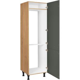K&uuml;hlmodul Nobilia, B:60cm H:216,6cm T:58,3cm, gr&uuml;n, Schr&auml;nke, ""Easytouch", f&uuml;r ein K&uuml;hl- und Gefrierschrank, Ausrichtung w&auml;hlbar", vormontiert,