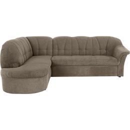 Ecksofa DOMO collection, B:246cm H:82cm T:180cm, braun, 95% Polyester, 5% Nylon, Wohnzimmer, Sofas, "Pegnitz, zeitlose und elegante Rückensteppung,