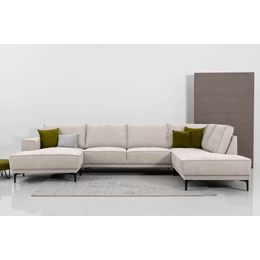 Wohnlandschaft OTTO HOME, B:345cm H:85cm T:210cm, braun, 100% Polyester, Sofas, "XXL Sofa Oland, Struktur, Flachgewebe, Luxus-Microfaser, Boucle",