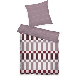 Wendebettw&auml;sche Tom Tailor HOMEcozymauve, plum, sanftes wei&szlig;, Renforc&eacute;, Obermaterial: 100% Baumwolle, Bettw&auml;sche, "BOLD CHECK in Gr. 135x200cm oder