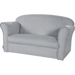 Roba Kinder Kindersofa "Lil Sofa", B/H/T: 78cm x 43cm x 39cm, Samt, grau, B:78cm H:43cm T:39cm, Sofas, mit Armlehne