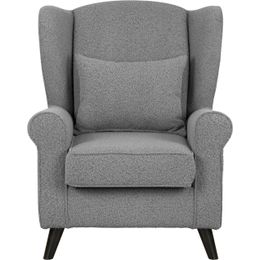 Sessel Home Affaire, B:81cm H:99cm T:87cm, grau, 100% Polyester, Wohnzimmer, Sessel, "Ohrensessel CHISTELLE, wahlweise mit Polsterhocker", mit